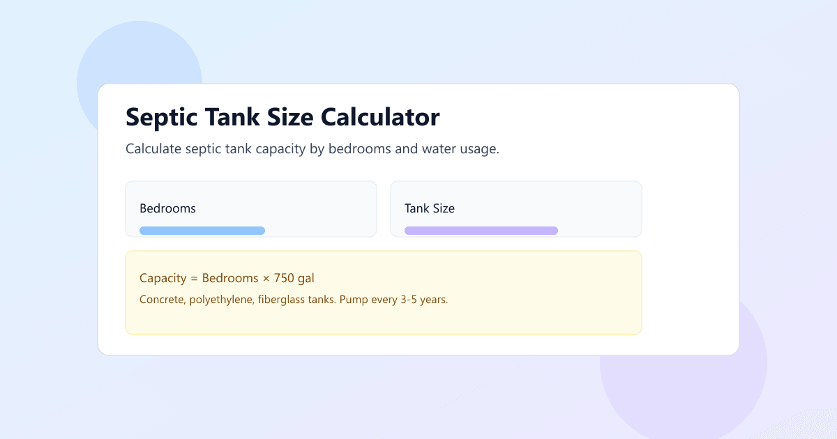 Free Septic Tank Size Calculator - Calculate Required Capacity by ...